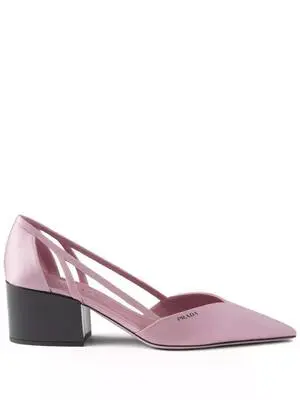Prada 55mm Satin Cut-out Pumps - Pink