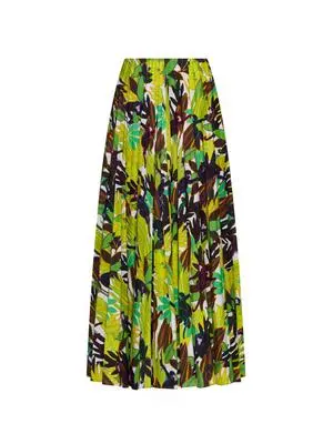 Valentino Garavani Monkey Forest Pleated Midi Skirt
