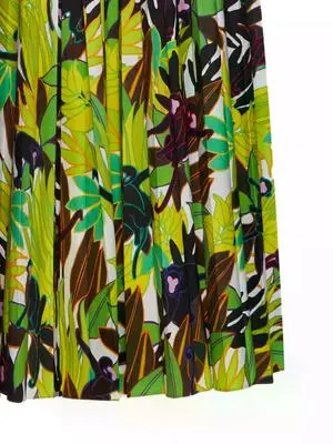 Valentino Garavani Monkey Forest Pleated Midi Skirt