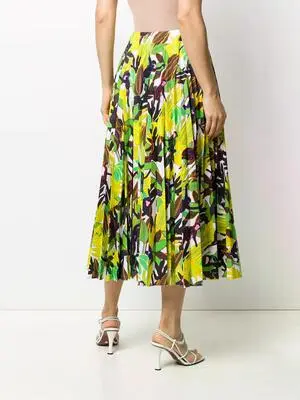 Valentino Garavani Monkey Forest Pleated Midi Skirt