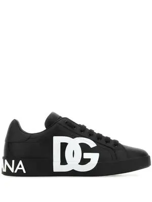 Dolce & Gabbana Portofino Logo-print Calfskin Leather Sneakers