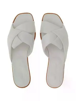 FERRAGAMO Knot-detail Leather Slides