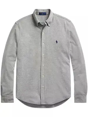 Polo Ralph Lauren Logo Embroidered Button-down Shirt - Grey