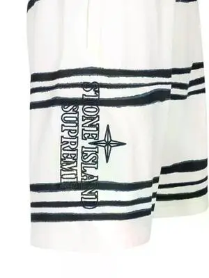Supreme X Stone Island Warp Striped Shorts