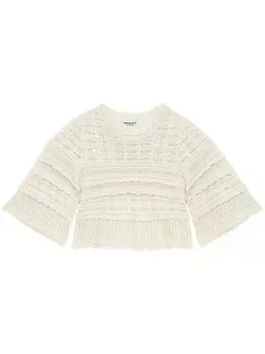 MARANT ETOILE Azelia Cropped Sweater - Neutrals