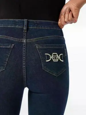 Philipp Plein High-waisted Jegging Trousers - Blue