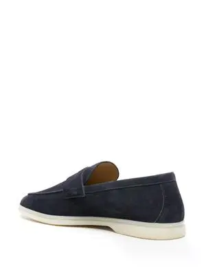 SCAROSSO Luciano Suede Penny Loafers - Blue