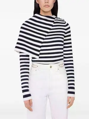 Rabanne Asymmetrical Striped Sweater