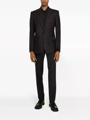 Dolce & Gabbana Striped Single-breasted Blazer - Black