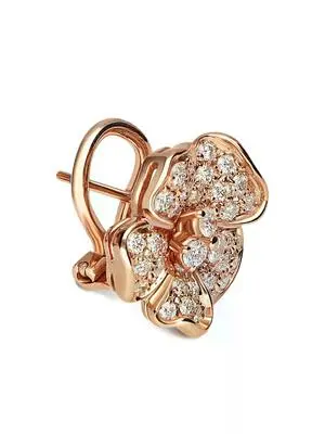 LEO PIZZO 18k Rose Gold Pavé-set Diamond Flower Earrings