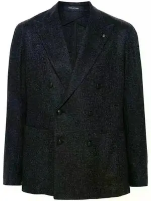 Tagliatore Herringbone Virgin Wool-blend Blazer - Blue