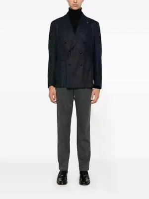 Tagliatore Herringbone Virgin Wool-blend Blazer - Blue
