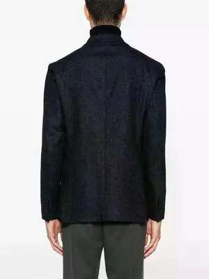 Tagliatore Herringbone Virgin Wool-blend Blazer - Blue