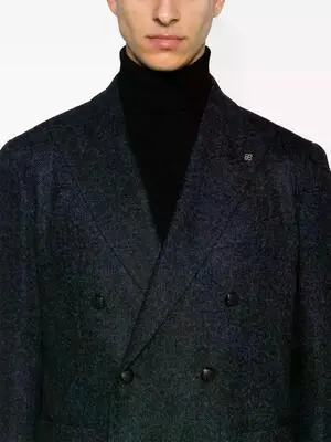 Tagliatore Herringbone Virgin Wool-blend Blazer - Blue