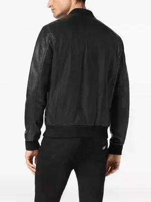 Philipp Plein Logo-patch Leather Jacket