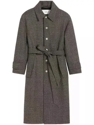 AMI Paris Belted Single-breasted Coat