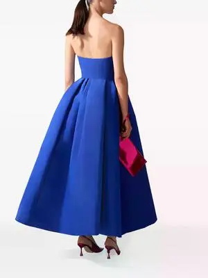 Carolina Herrera Strapless Corset Midi Dress