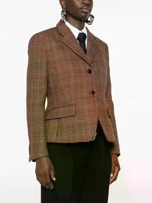 Prada Plaid-check Virgin Wool-blend Blazer