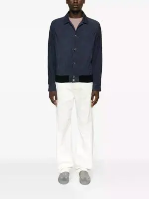 BARBA NAPOLI Spread Collar Suede Jacket
