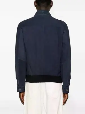 BARBA NAPOLI Spread Collar Suede Jacket