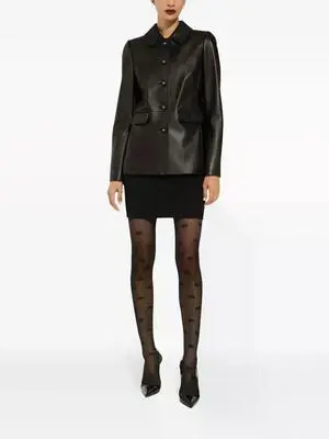 Dolce & Gabbana Button-embossed Leather Jacket