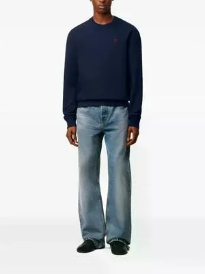AMI Paris De Coeur Organic Cotton Sweatshirt - Blue