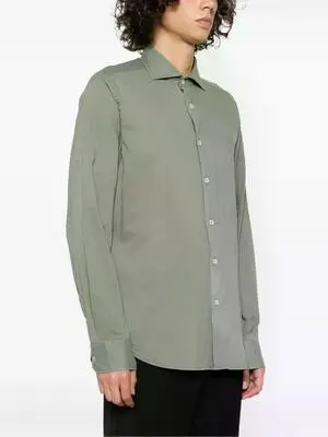 Fedeli Long-sleeves Cotton Shirt - Green