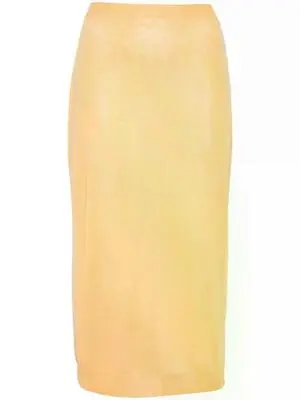 Fabiana Filippi Fine-knit Midi Skirt - Yellow