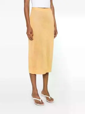 Fabiana Filippi Fine-knit Midi Skirt - Yellow
