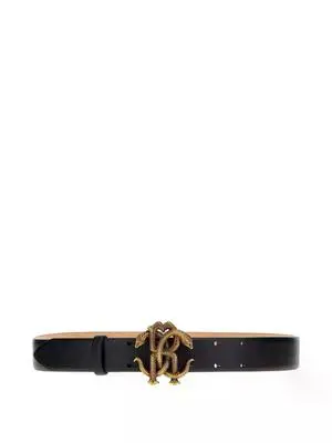 Roberto Cavalli Logo-buckle Leather Belt - Black