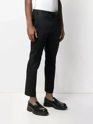 PT TORINO Cropped Slim-fit Chinos - Black