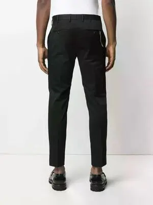 PT TORINO Cropped Slim-fit Chinos - Black
