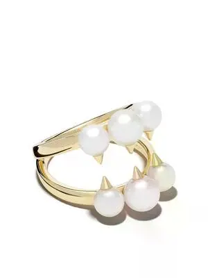 TASAKI 18kt Yellow Akoya Pearl Danger Signature Ring - Gold