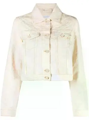 Casablanca Cropped Denim Jacket - Neutrals