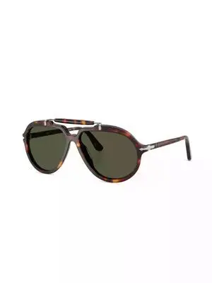 Persol Aviator Sunglasses With Tortoiseshell Effect - Brown