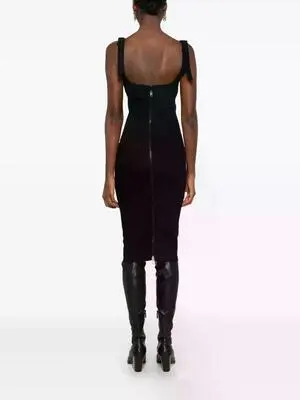 MUGLER Panelled Denim Midi Dress - Black