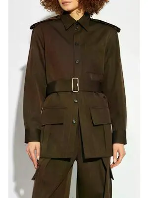 Burberry Belted-waist Buttoned Overshirt