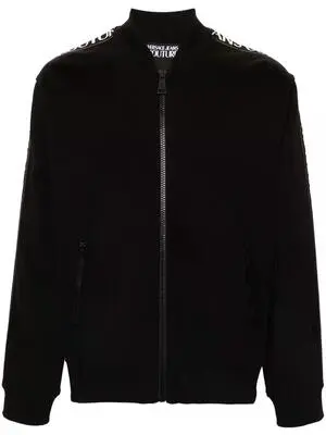 Versace Logo-trim Zip-up Sweatshirt