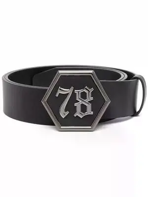 Philipp Plein Gothic Logo-buckle Belt - Black