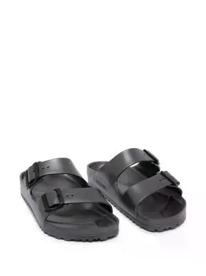 BIRKENSTOCK Logo-debossed Double-strap Slides - Black