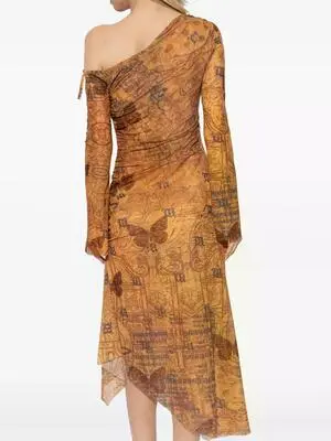 MISBHV Abstract-pattern Print Midi Dress