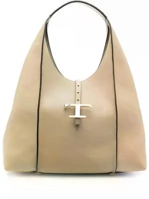TOD'S T Timeless Leather Tote Bag - Neutrals