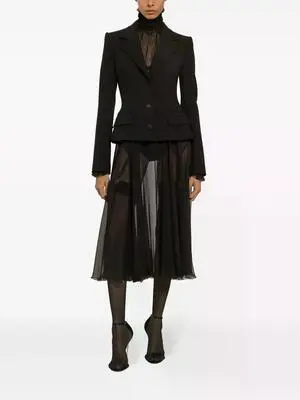 Dolce & Gabbana High-neck Sheer Silk Blouse
