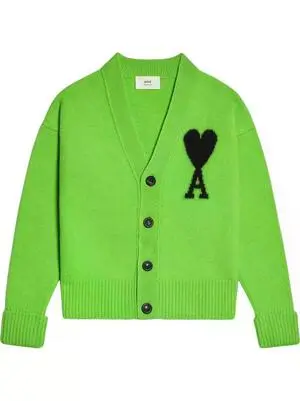 AMI Paris De Coeur Wool Cardigan