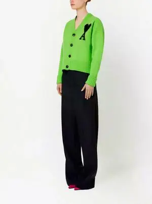 AMI Paris De Coeur Wool Cardigan