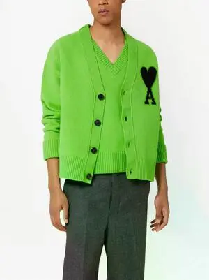 AMI Paris De Coeur Wool Cardigan