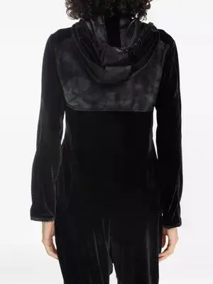 AMIR SLAMA Velour Hooded Jacket - Black