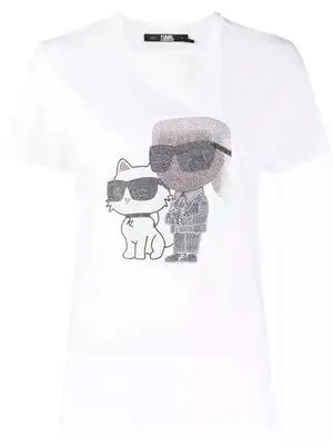 Karl Lagerfeld Ikon Rhinestone-embellished T-shirt