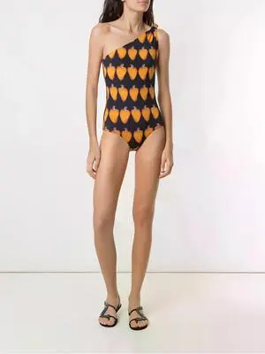 AMIR SLAMA Printed One-shoulder Swimsuit