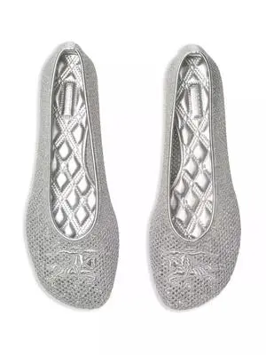 Burberry Mesh Ballerina Shoes - Silver